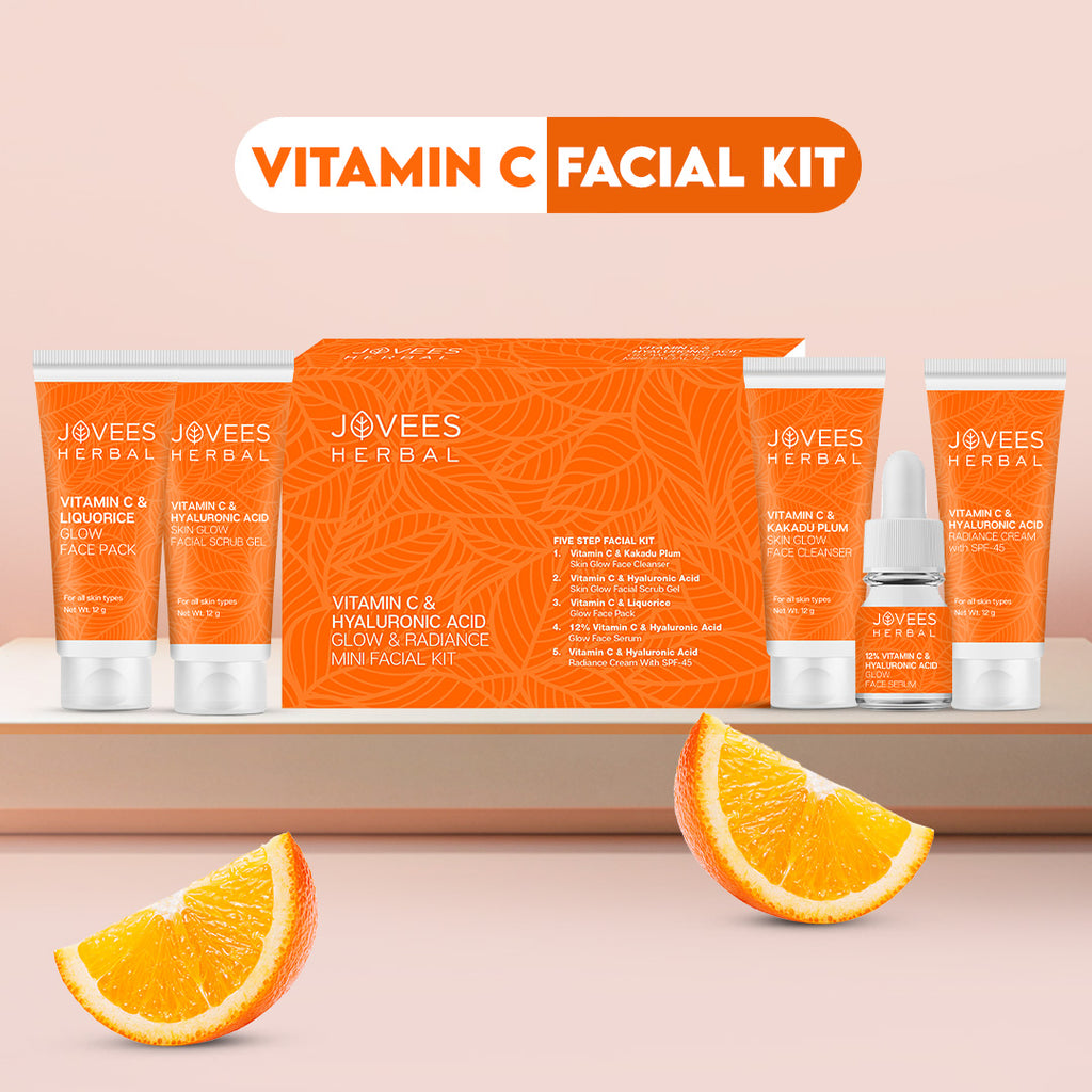 Jovees Vitamin C & Hyaluronic Acid Glow & Radiance Mini Facial Kit ...