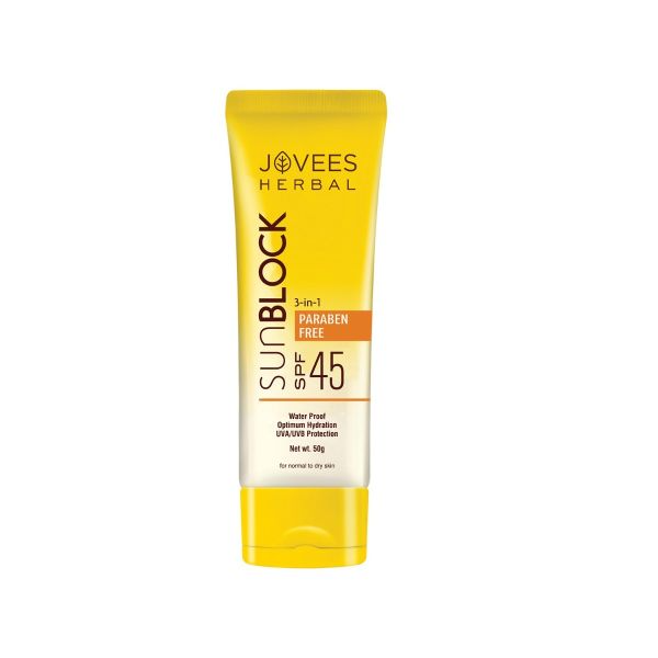 Jovees Sun Block Sunscreen SPF 45 | UVA/UVB Protection | Lightweight ...